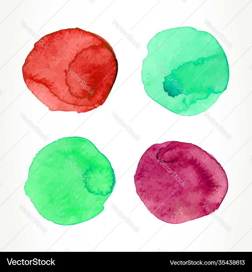 Watercolor circles set Royalty Free Vector Image