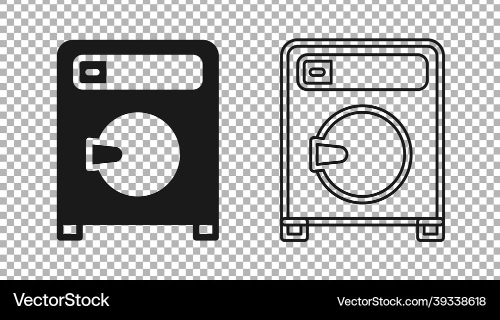 Black washer icon isolated on transparent Vector Image