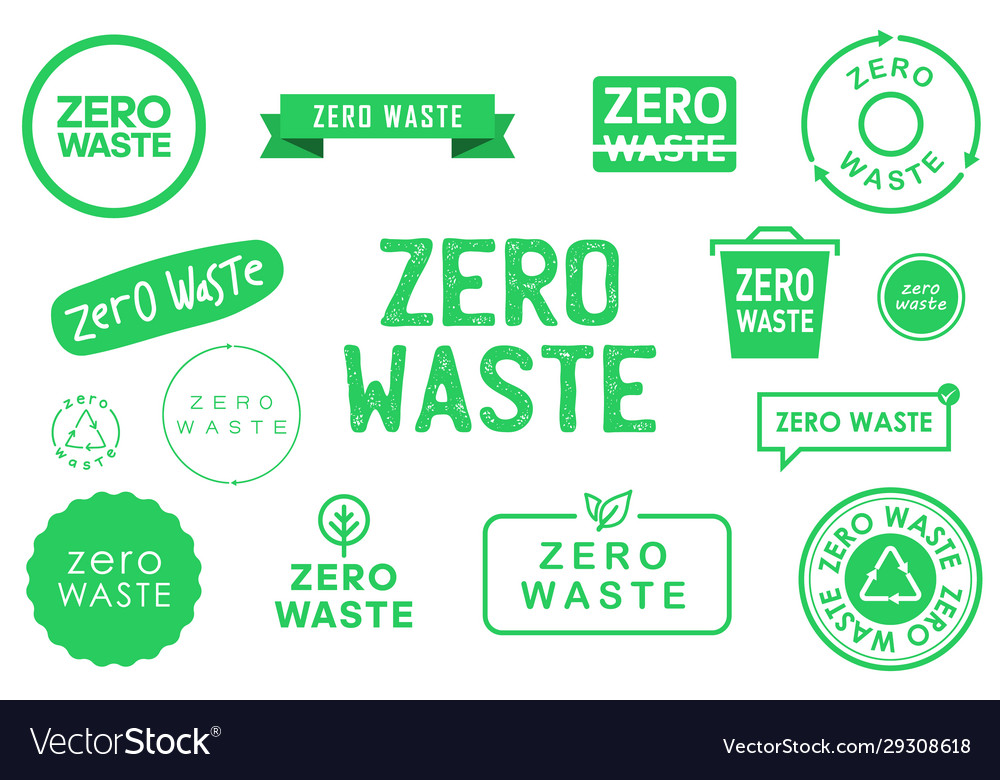 Collection zero waste various badges symbols Vector Image