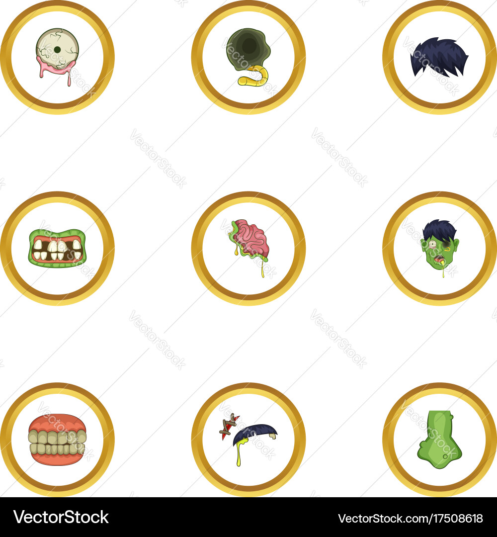 Dead icons set cartoon style Royalty Free Vector Image