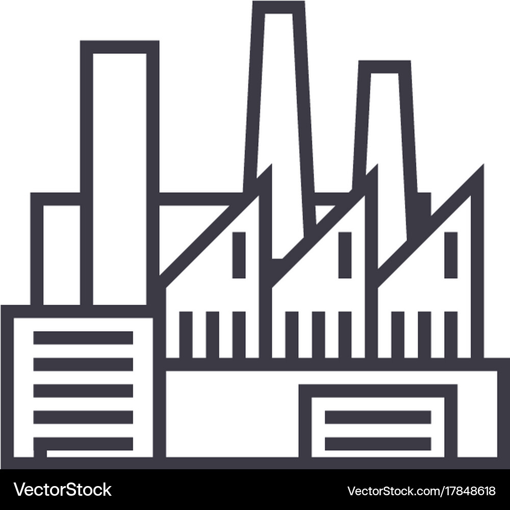 Factoryproductionpipes with smoke line Royalty Free Vector