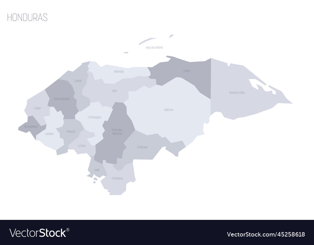 Honduras political map of administrative divisions