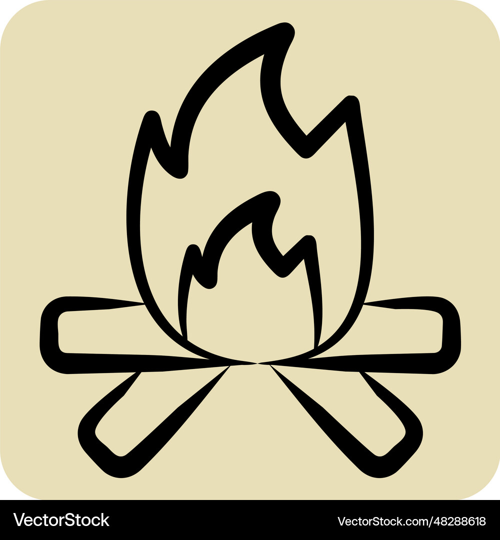 Icon fire related to american indigenous symbol Vector Image