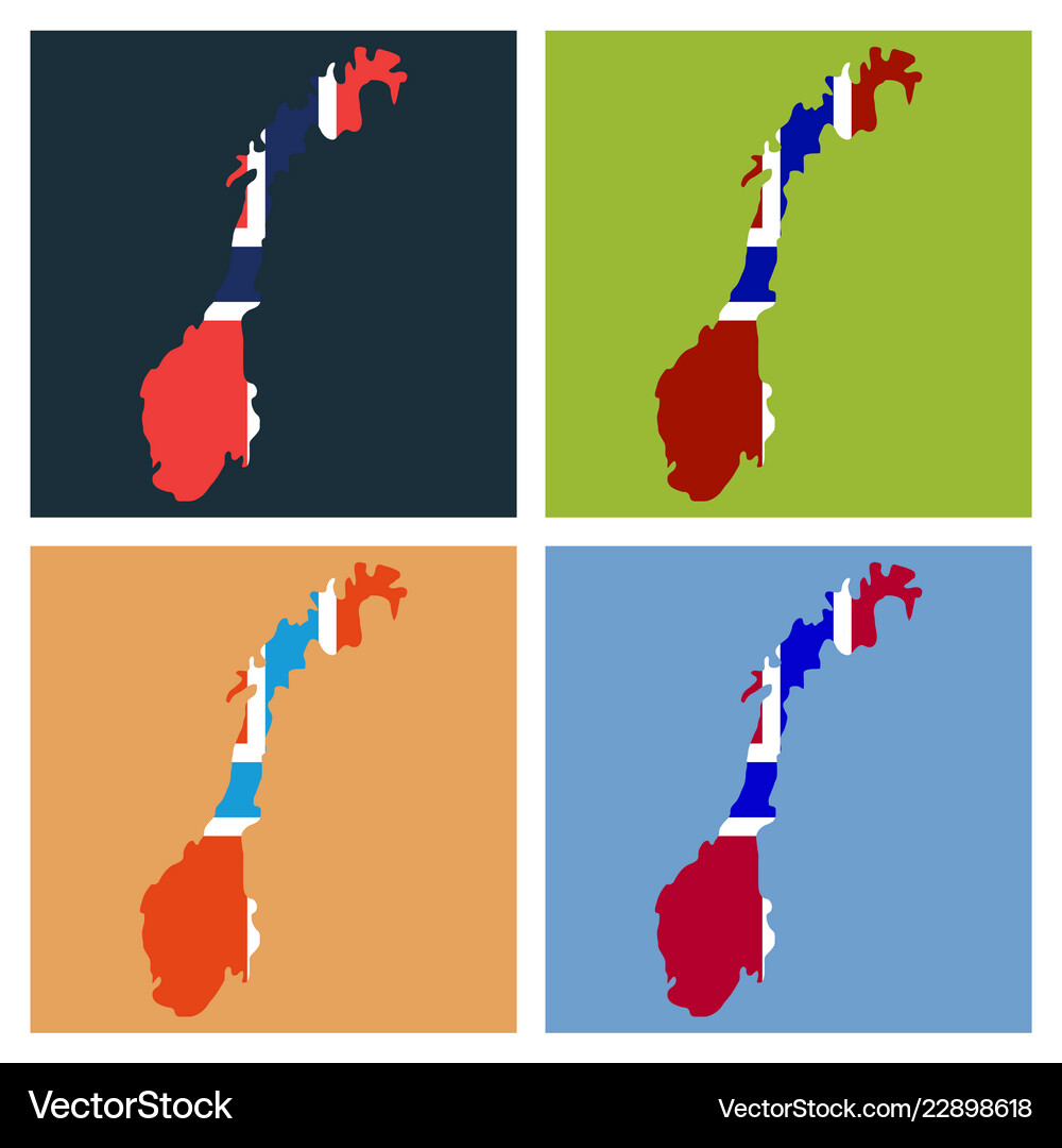 Map of norway filled with flag the state Vector Image