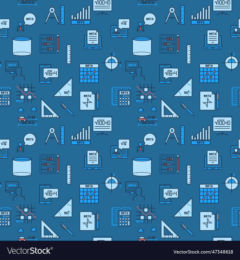 Math creative seamless pattern mathematics Vector Image