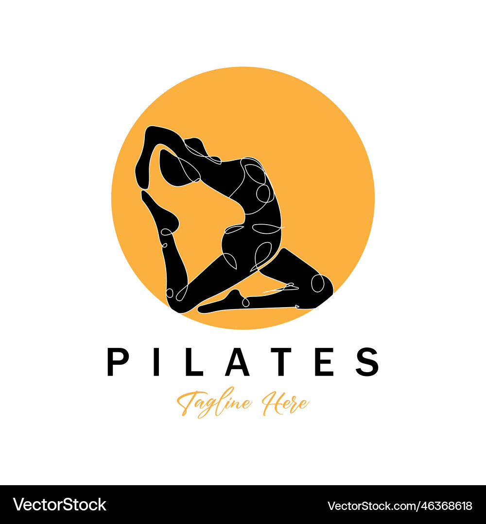 Pilates sitting pose logo icon symbol a calming Vector Image