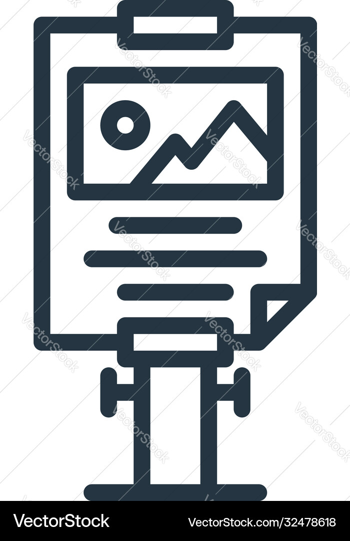 Poster icon isolated on white background outline Vector Image