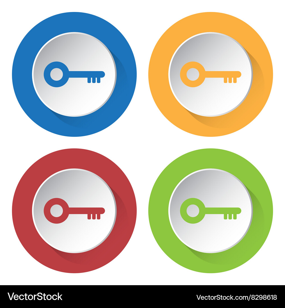 Set of four icons - key Royalty Free Vector Image