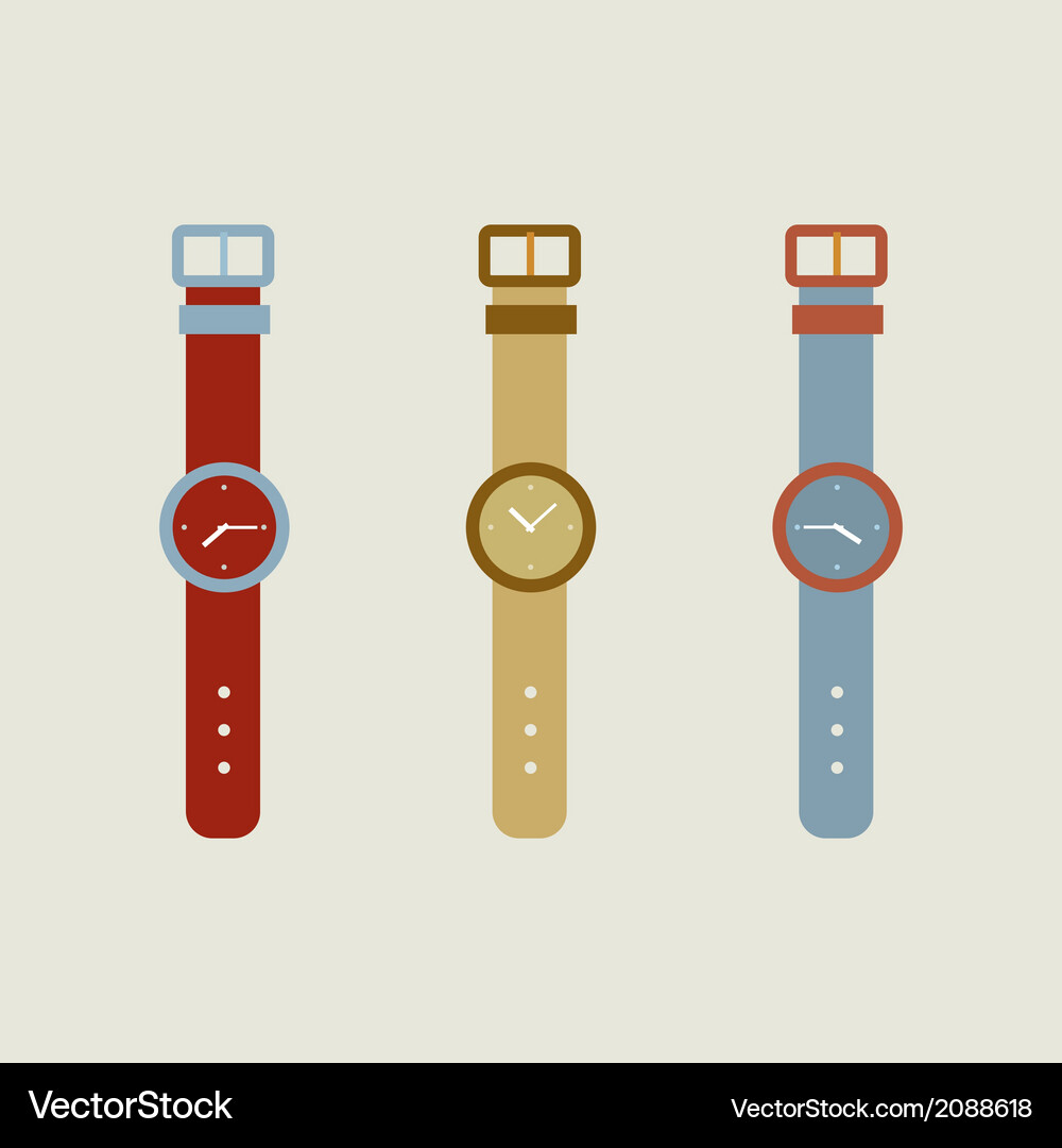 Set of wristwatch Royalty Free Vector Image - VectorStock