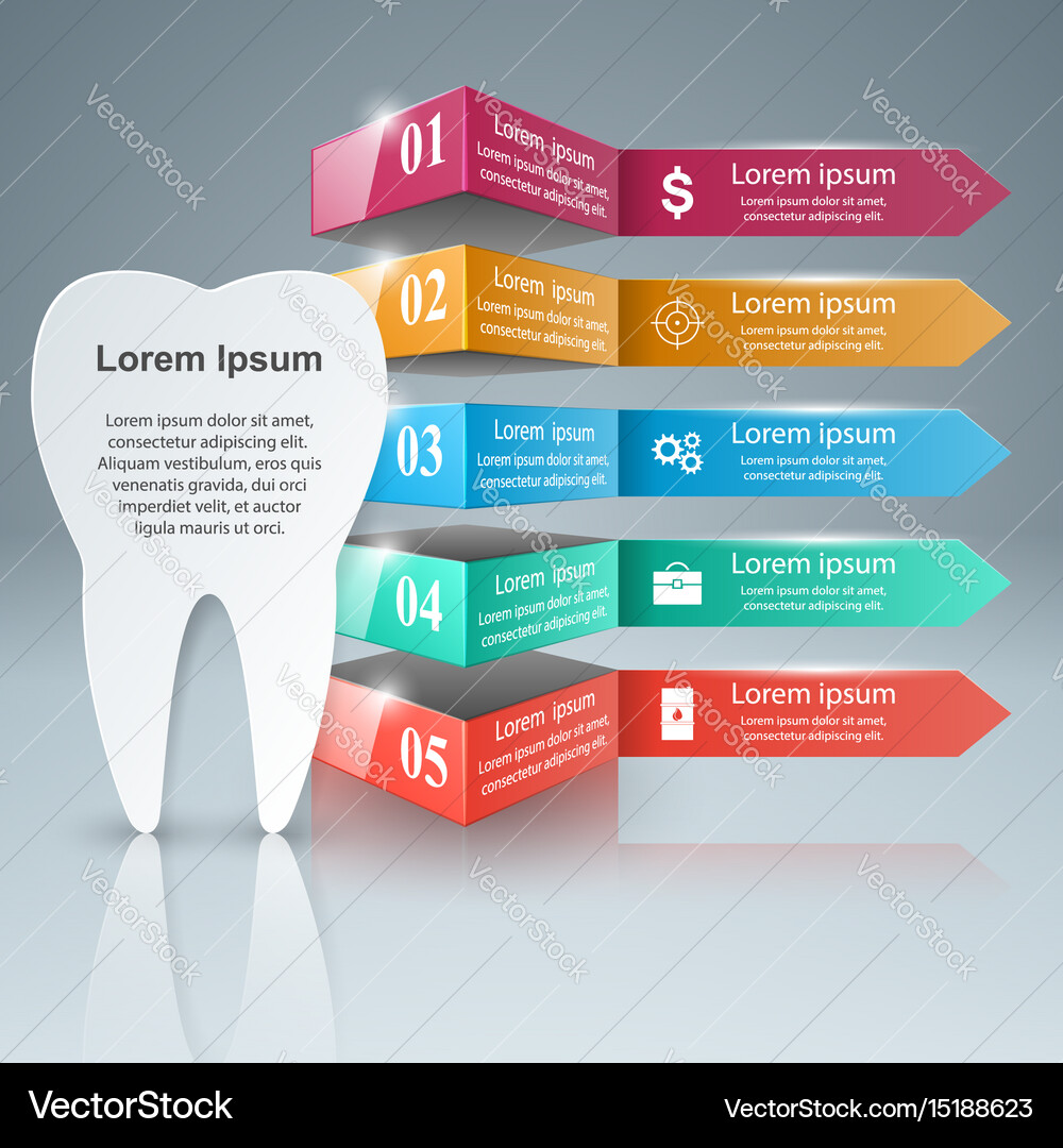 Business infographics tooth icon Royalty Free Vector Image