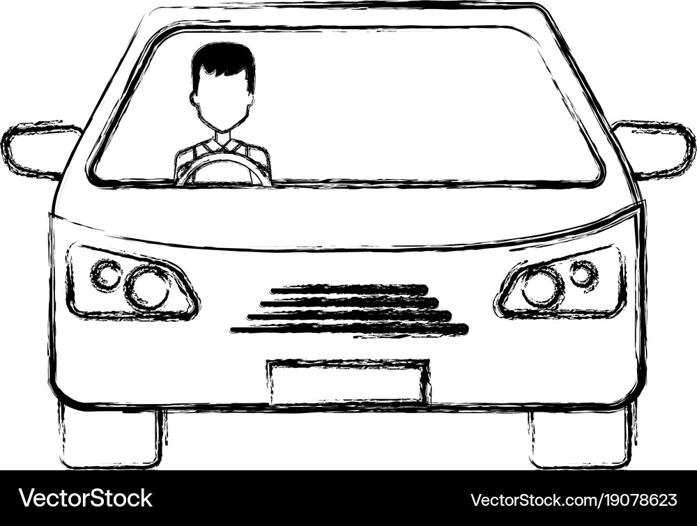 Car vehicle with driver isolated icon Royalty Free Vector