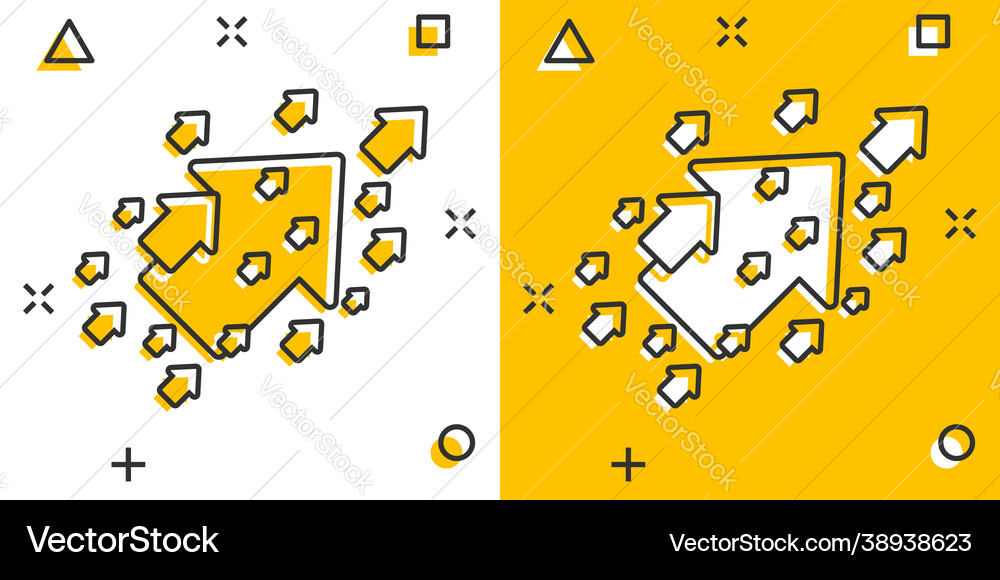 Cartoon arrow up icon in comic style forward Vector Image