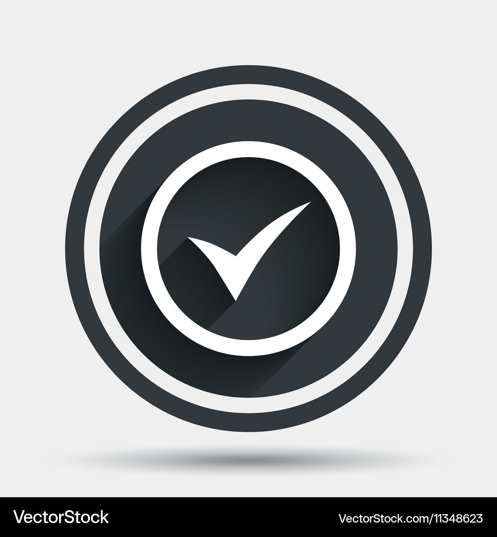 Check mark sign icon yes circle symbol Royalty Free Vector