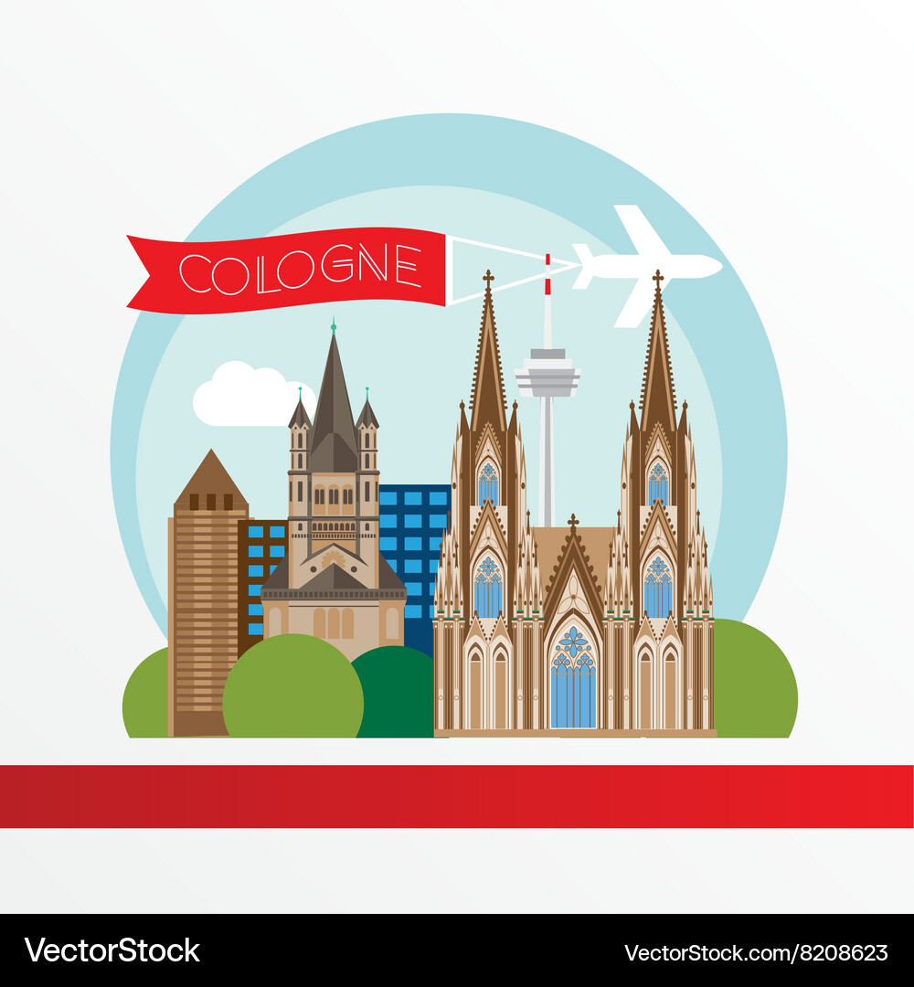 Cologne detailed silhouette trendy Royalty Free Vector Image
