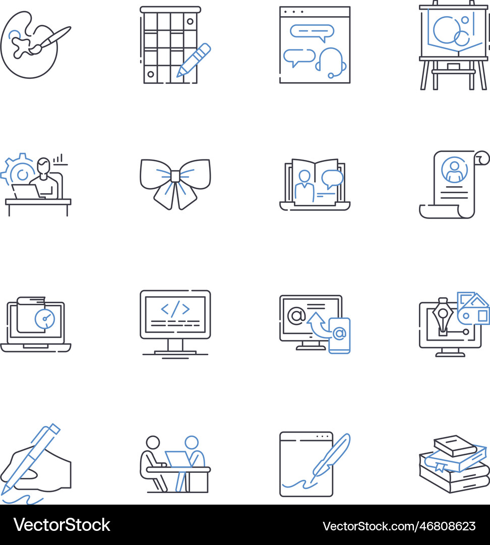 Coordinator and organizer line icons collection Vector Image