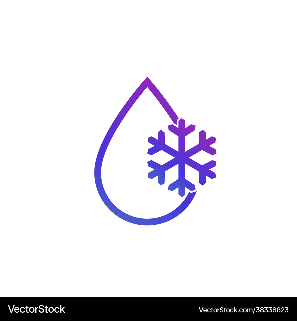 Drop with snowflake frozen water ice icon Vector Image