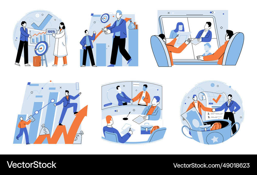 Established business corporate icons represent Vector Image
