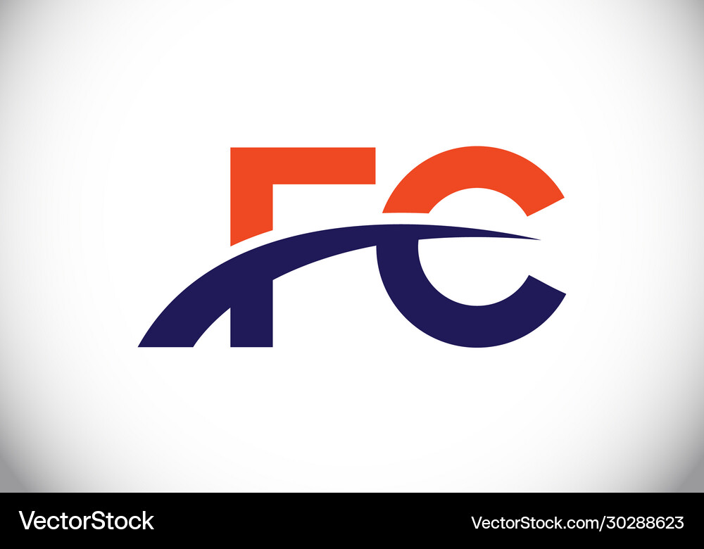 F c fc initial letter logo design template Vector Image