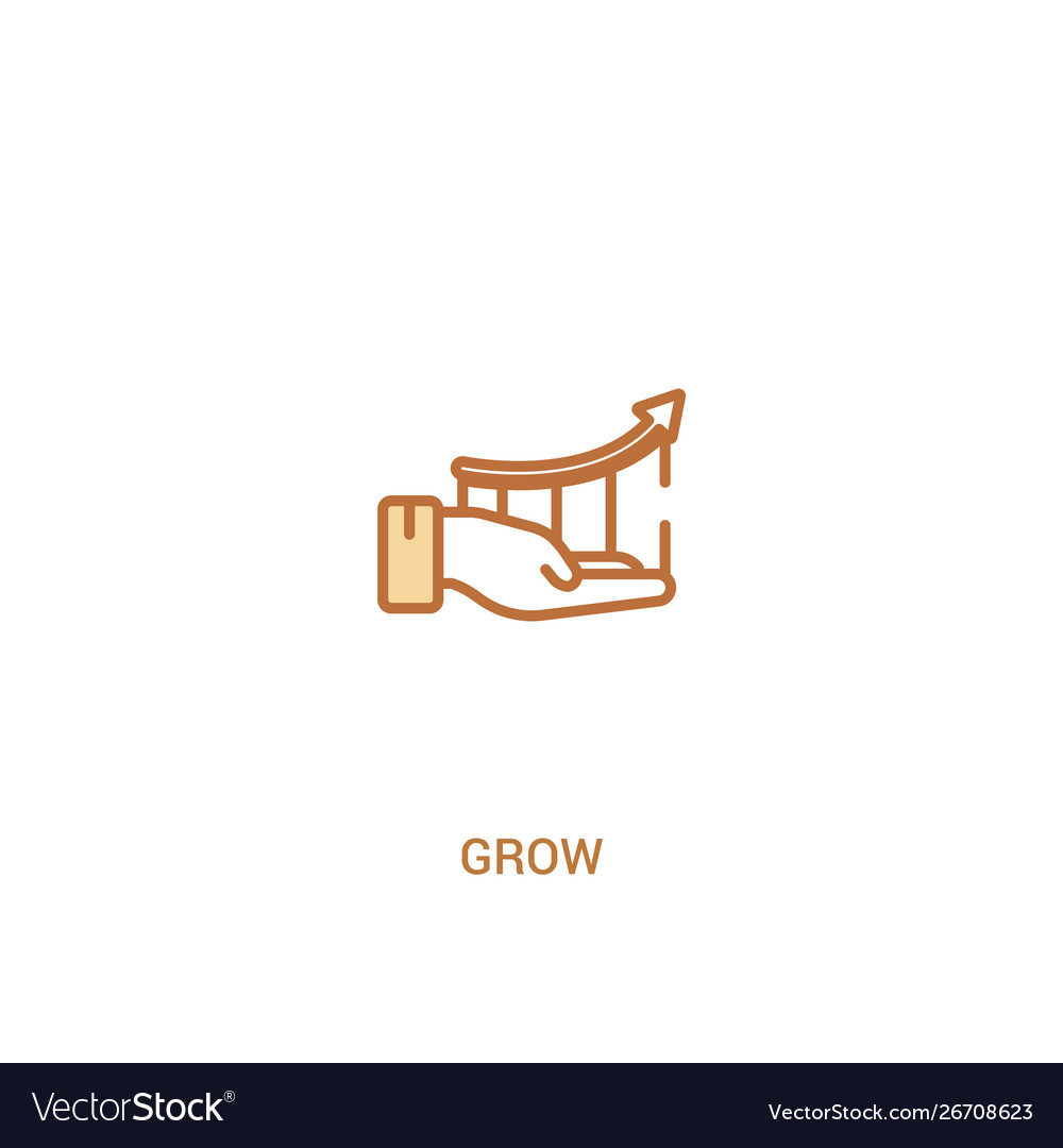 Grow concept 2 colored icon simple line element Vector Image