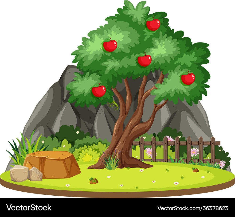 Isolated apple tree in nature Royalty Free Vector Image