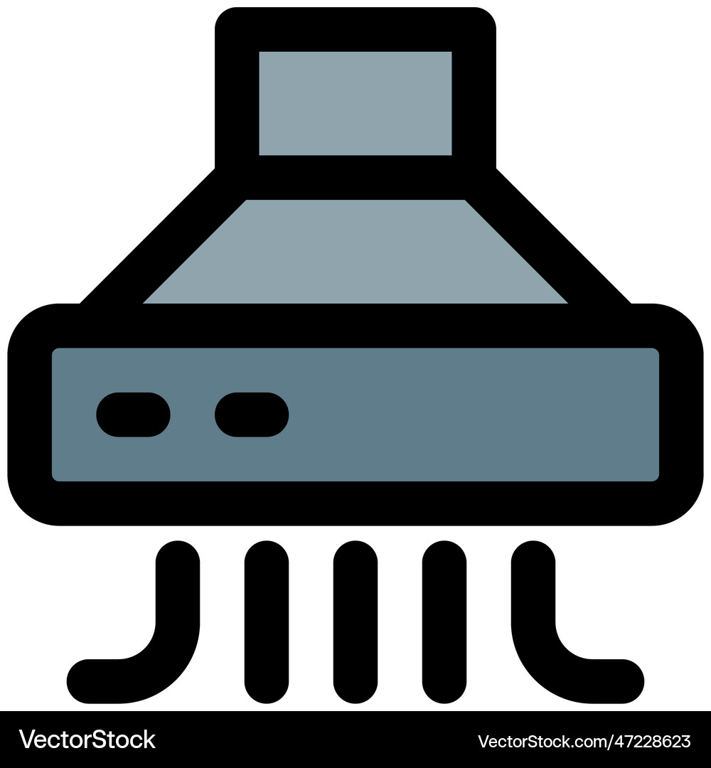 Kitchen hood setup for comfort and ventilation Vector Image