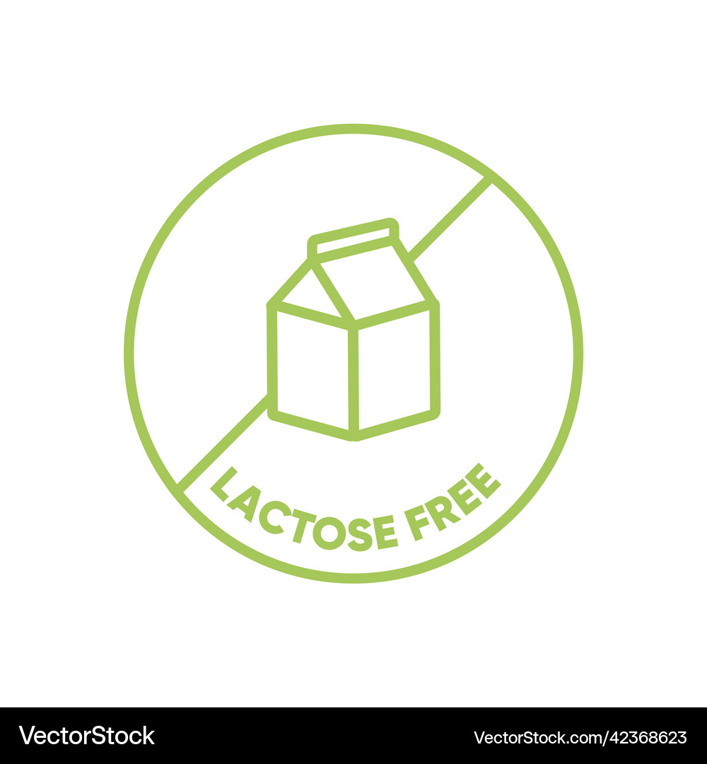 Lactose free food icon Royalty Free Vector Image