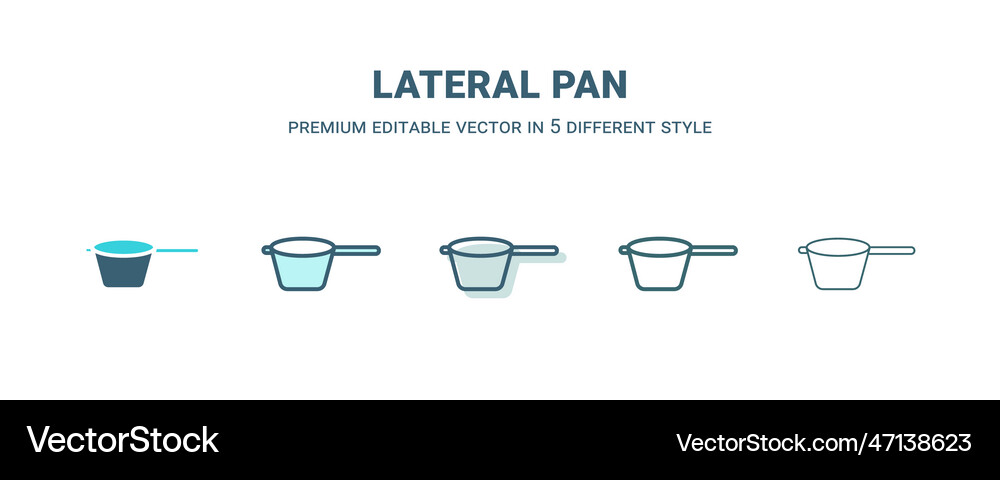 Lateral pan icon in 5 different style outline Vector Image
