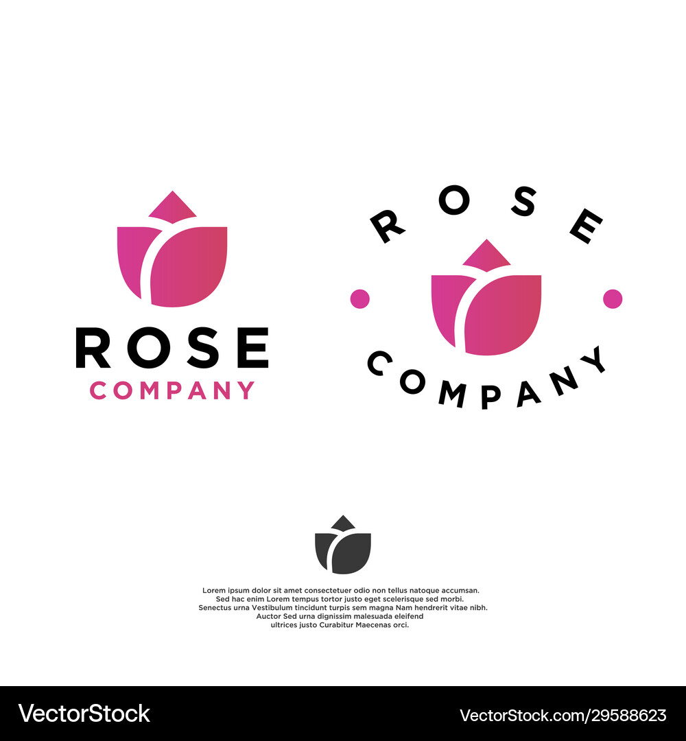 Minimalist rose logo modern hipster style Vector Image