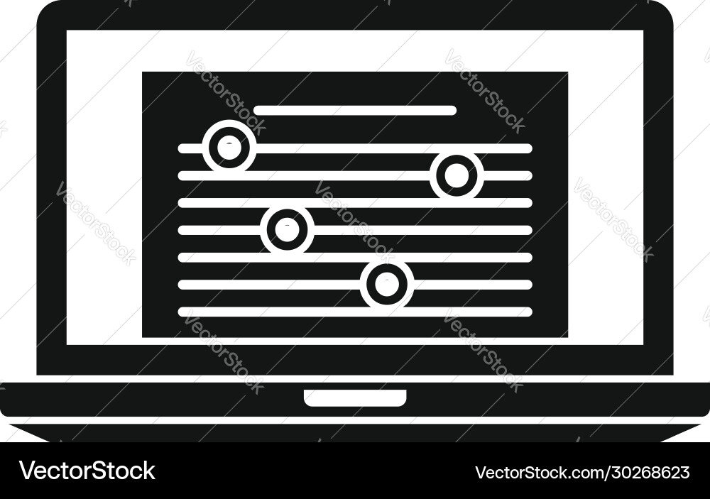 Online laptop editor icon simple style Royalty Free Vector