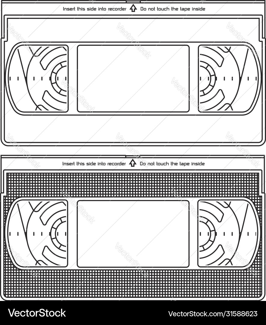 Outlined silhouettes a video recorder tape Vector Image
