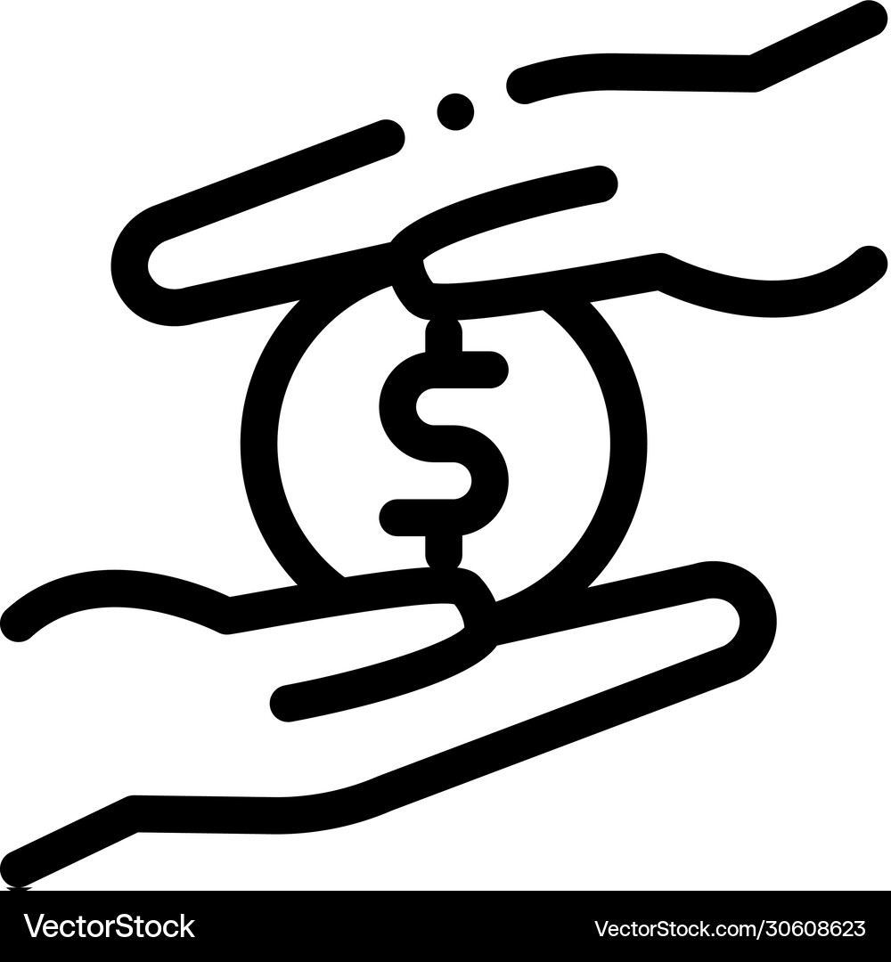 Personal control over money icon outline Vector Image