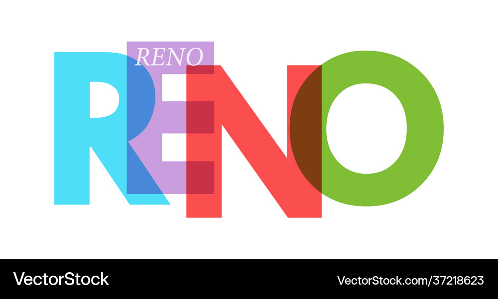Reno name city on a white background Royalty Free Vector