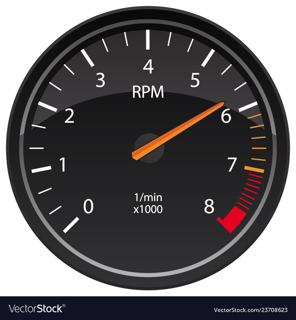 Rpm Tachometer Automotive Dashboard Gauge Vector Image
