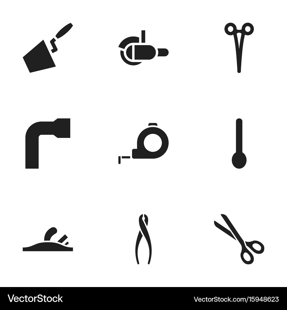 Set of 9 editable apparatus icons includes Vector Image