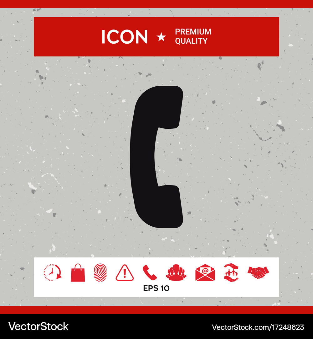 Telephone handset receiver symbol icon Royalty Free Vector