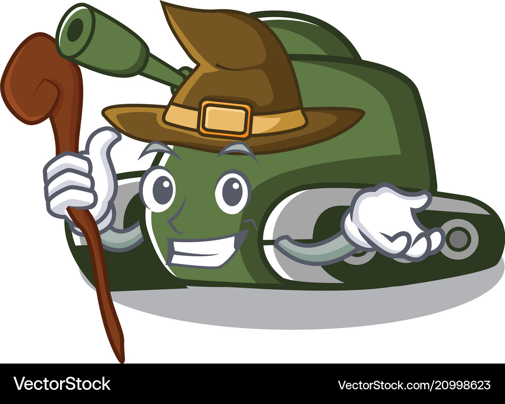Witch tank mascot cartoon style Royalty Free Vector Image
