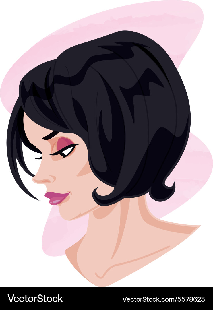 Woman side profile portrait Royalty Free Vector Image