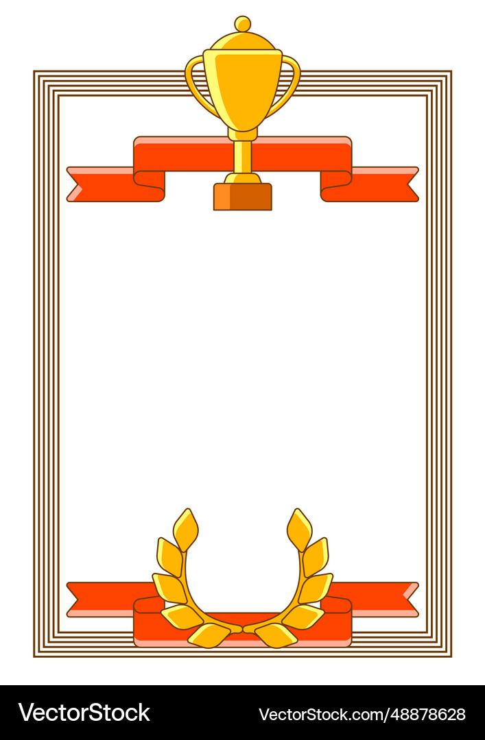 Award and trophy certificate reward items Vector Image