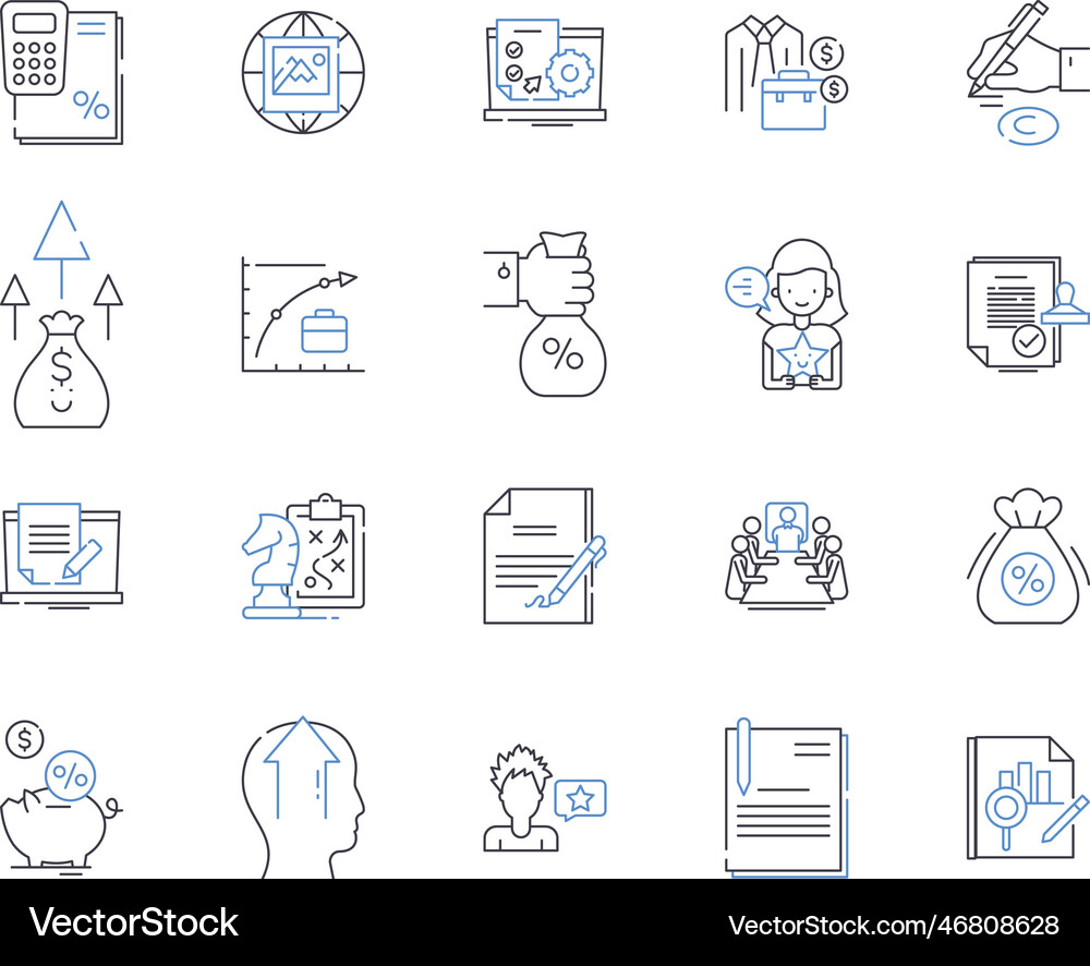 Business returns line icons collection Royalty Free Vector