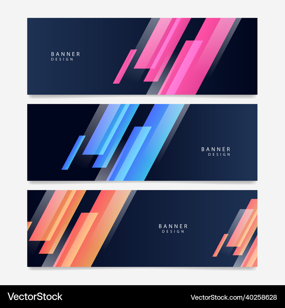 Colorful web banner with wave and geometric Vector Image
