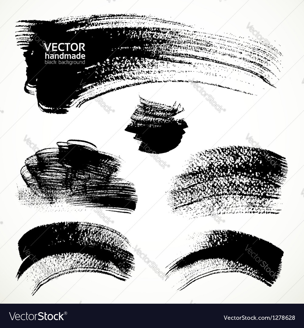 Figured brushstrokes brush and ink Royalty Free Vector Image