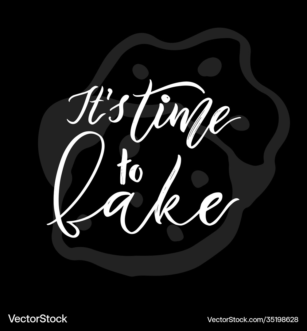 It s time to bake hand calligraphy lettering Vector Image