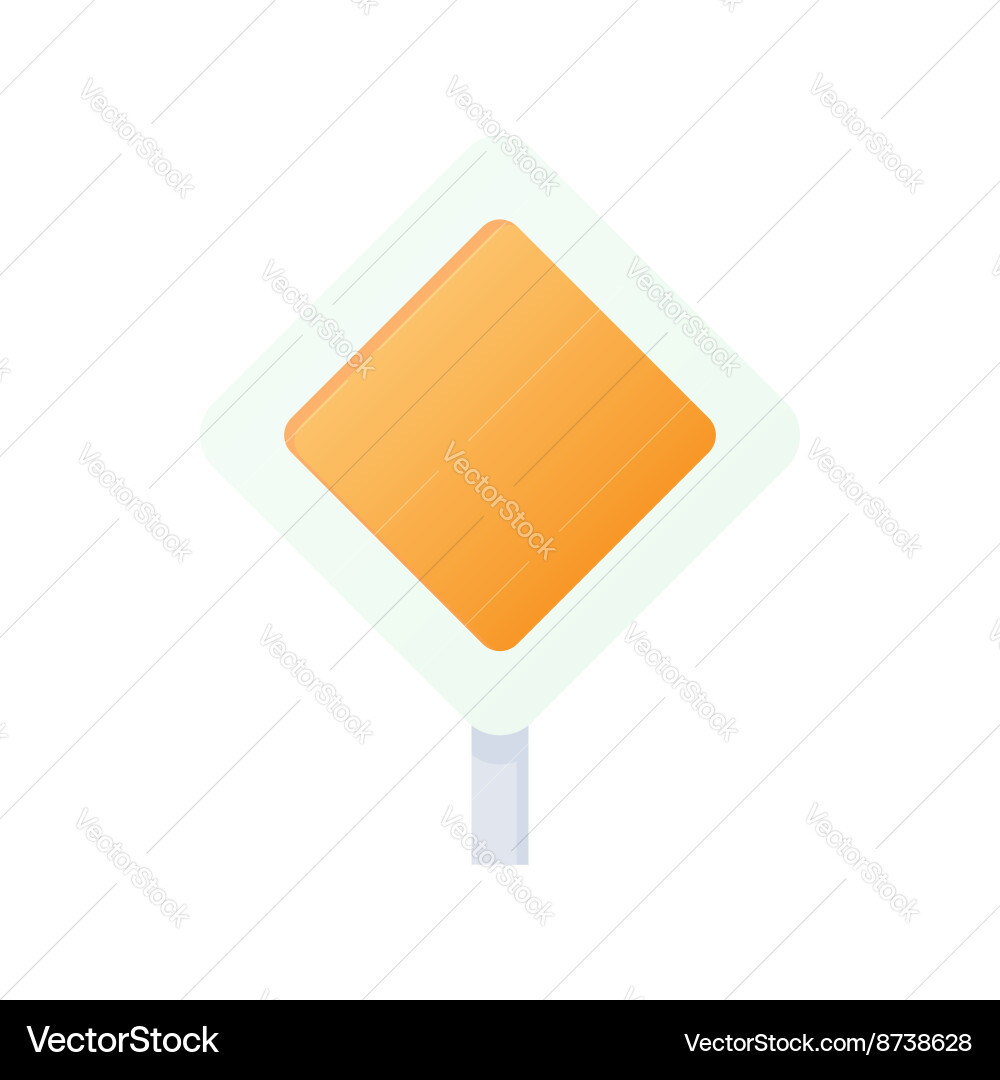 Priority road sign icon cartoon style Royalty Free Vector