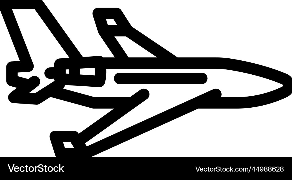 Private jet airplane aircraft line icon Royalty Free Vector