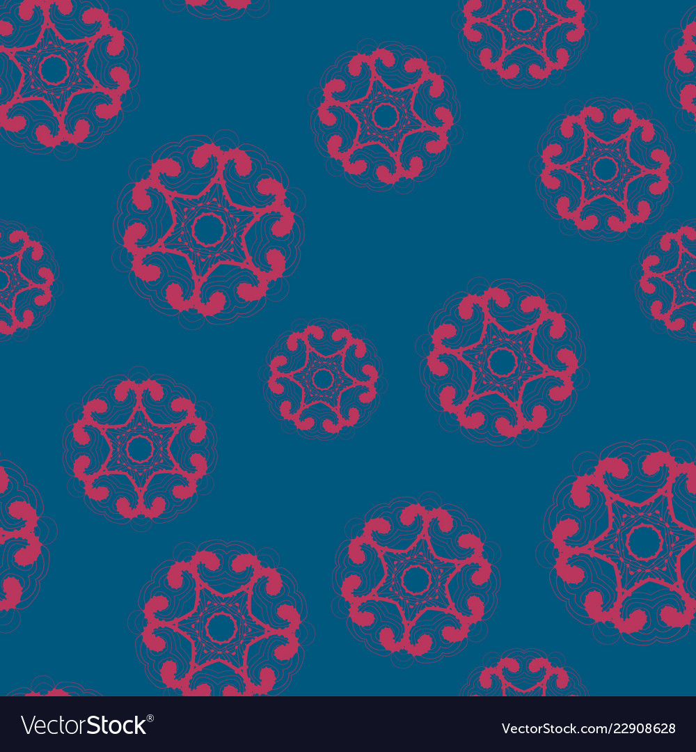 Red outlined snowflake simple seamless pattern Vector Image