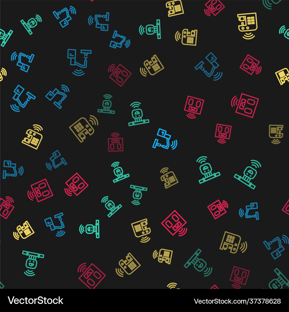 Set line robotic robot arm hand factory smart Vector Image