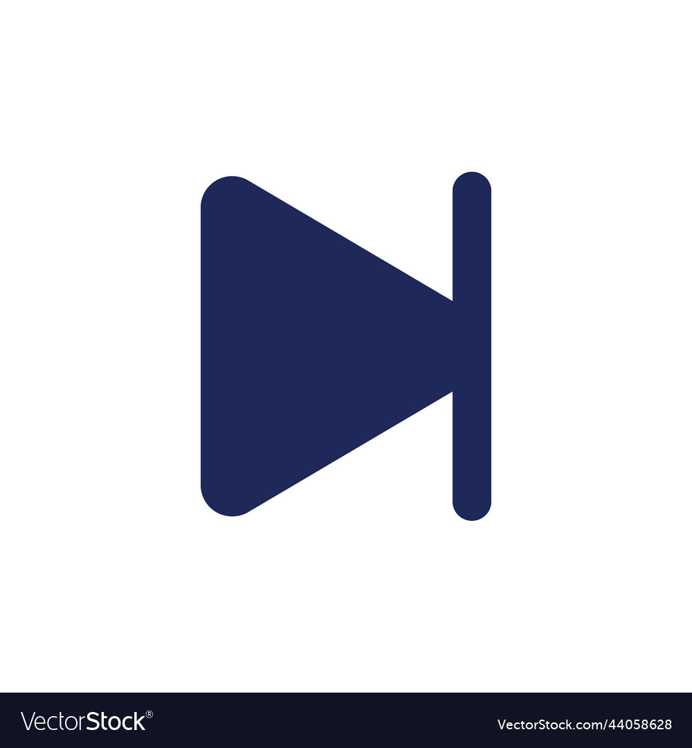 Skip to end black glyph ui icon Royalty Free Vector Image