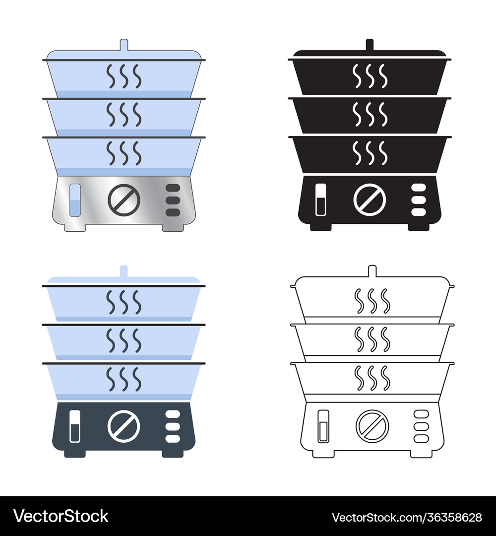 Steamer kitchen appliance for steaming food Vector Image
