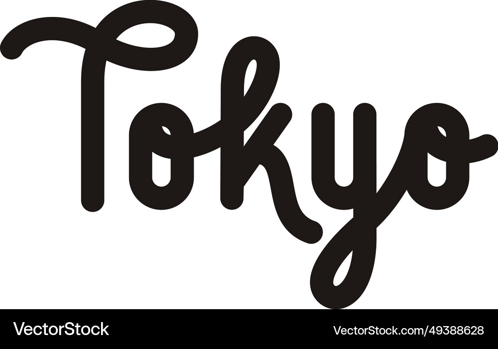 Tokyo city lettering Royalty Free Vector Image