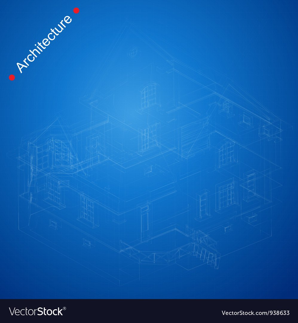 Architectural background with a building model Vector Image